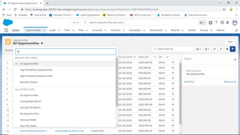 Salesforce Lightning: Create and Customize List Views